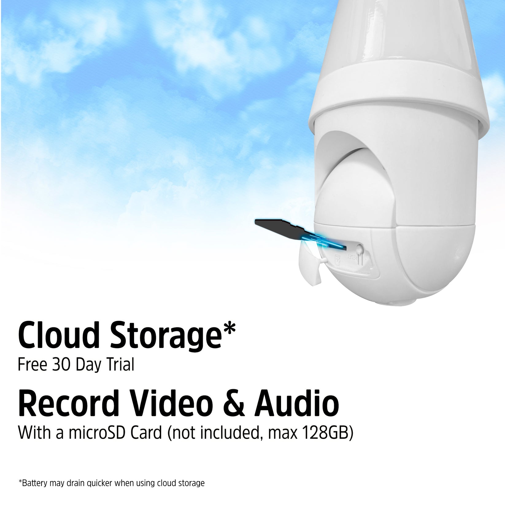 Smart 5GHz 2K Pan and Tilt Camera w/ multi-white 1000 Lumen Lightbulb ...