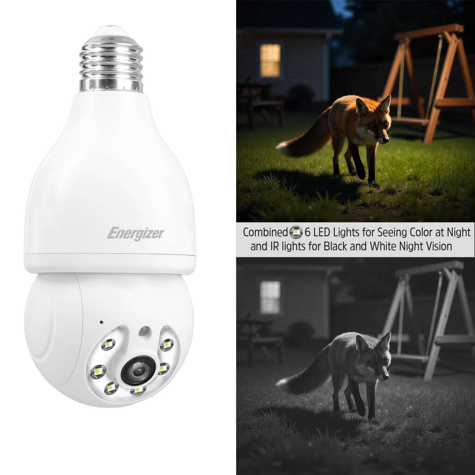 Smart Wifi 2K Bulb Socket Auto Tracking Pan Tilt White Camera ...