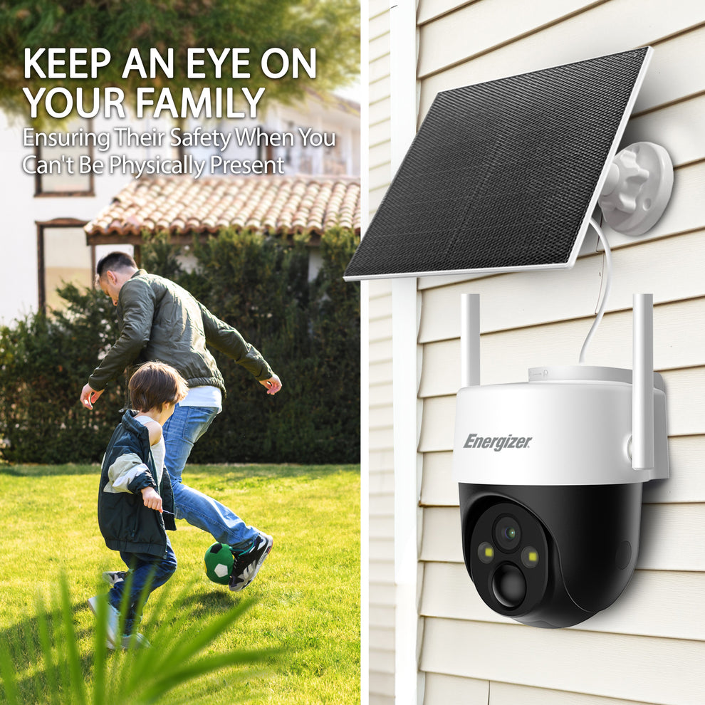 Smart Pan and Tilt Battery Camera with Solar Panel – Energizer Connect