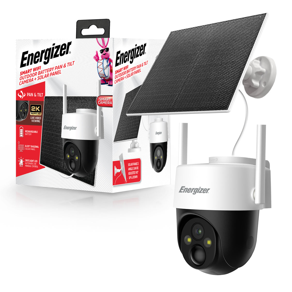 Smart Pan and Tilt Battery Camera with Solar Panel – Energizer Connect