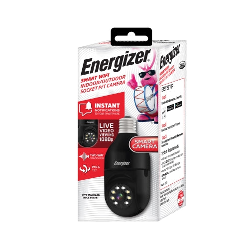 Smart Wifi 1080p Bulb Socket Pan Tilt Camera – Energizer Connect