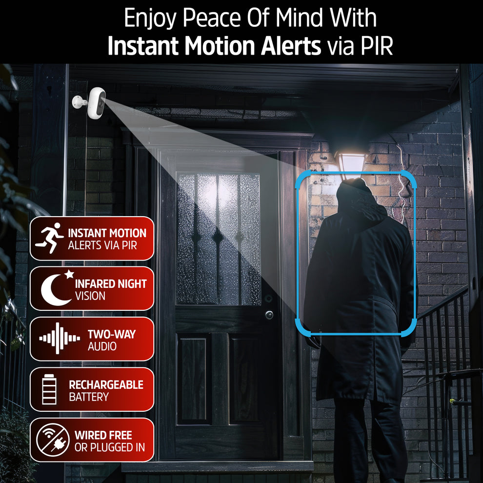 Smart 2K Outdoor Rechargeable Battery Wireless Security Camera ...