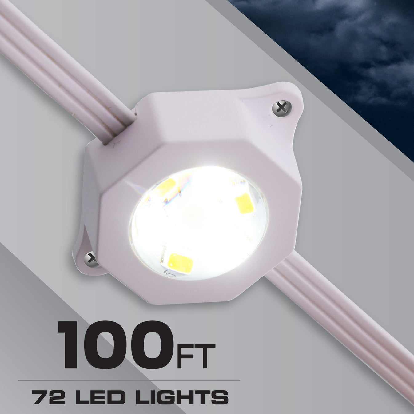 Smart 100 Ft. Outdoor Multicolor Permanent Eaves String Lights ...